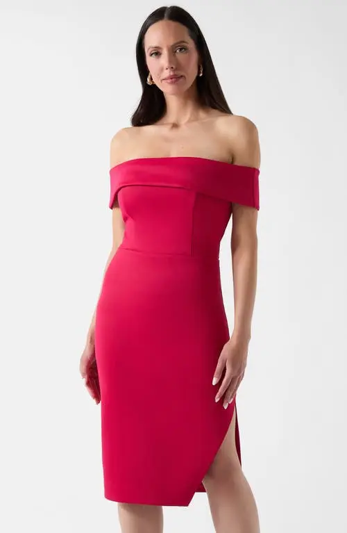 MARCIANO Andrea Off-the-shoulder Scuba Dress