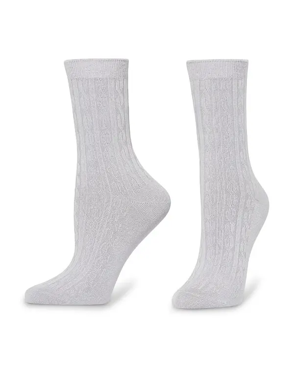 Hue Cable Crew Socks - Lavender