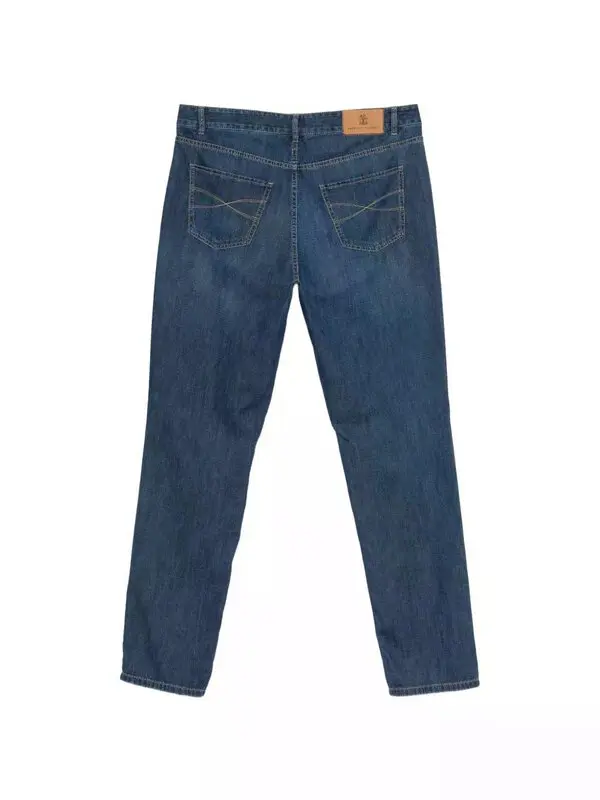 Brunello Cucinelli Logo-patch Jeans - Blue