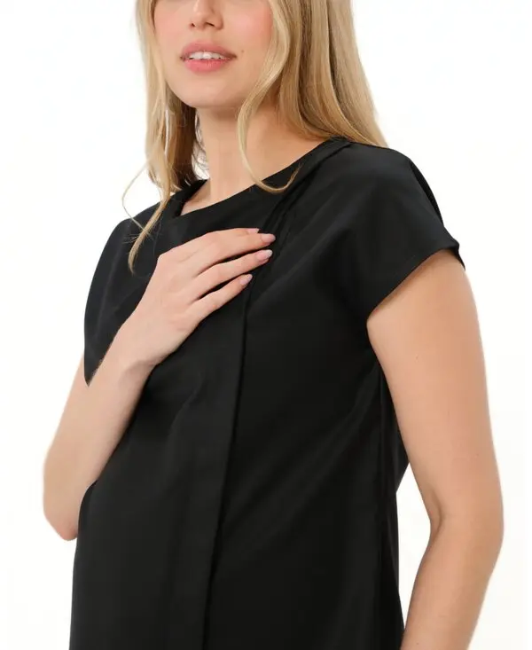 MARION Concealed Zip Satin Maternity Top