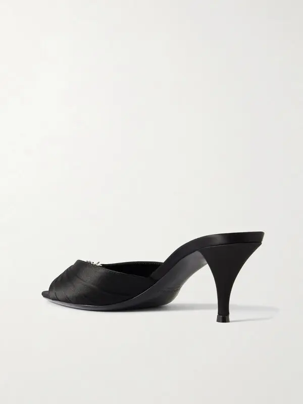 Saint Laurent Jerry 60 Embellished Satin Mules