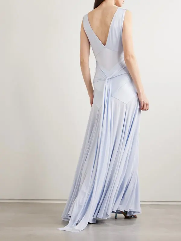 self portrait jersey dress Self-portrait Rhinestone-embellished Maxi Dress