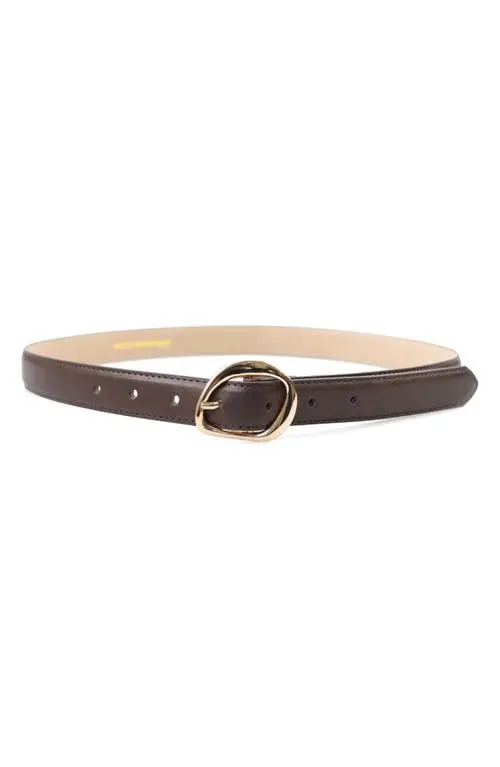 PETIT MOMENTS Abstract Faux Leather Belt - Chocolate/gold