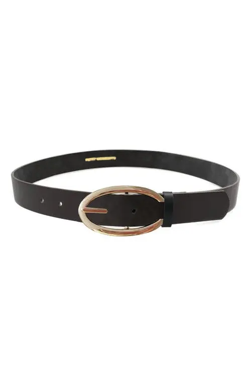 PETIT MOMENTS Sleekline Faux Leather Belt - Black/gold