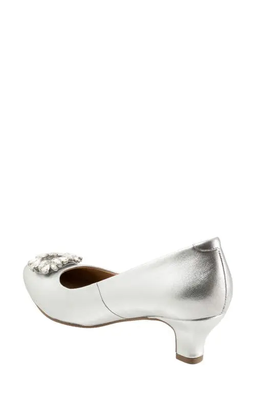 Trotters Kitten Heel Pumps - Silver