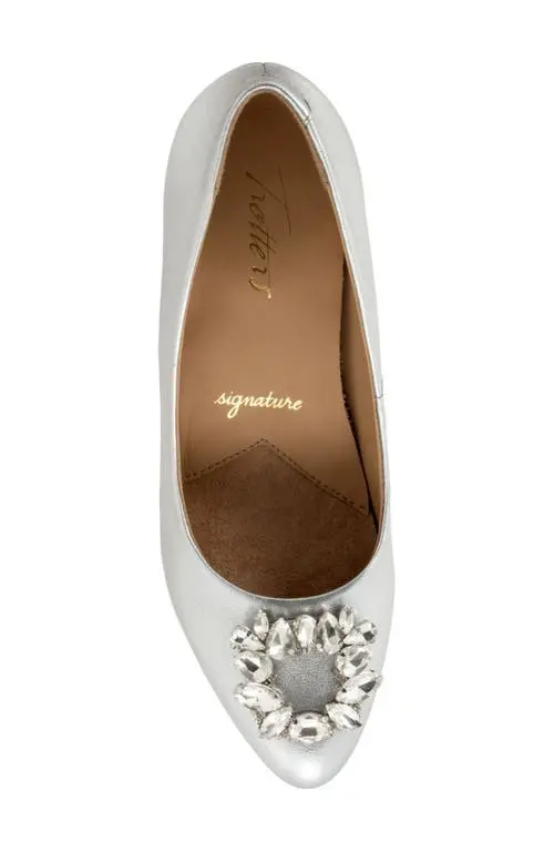 Trotters Kitten Heel Pumps - Silver