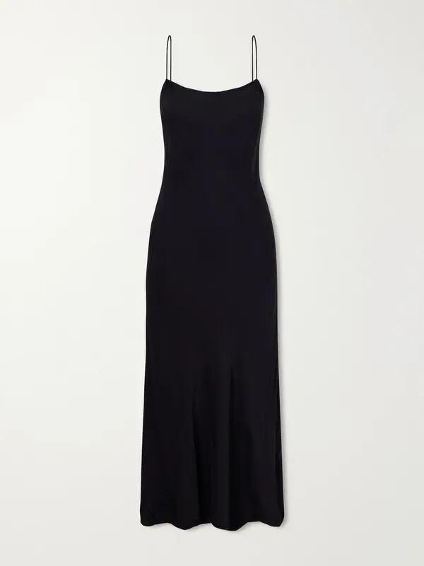 TOTEME Silk-satin Slip Dress - Black
