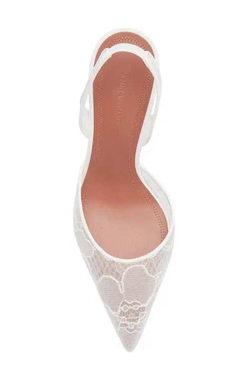 Amina Muaddi Holli Lace Slingback Pumps