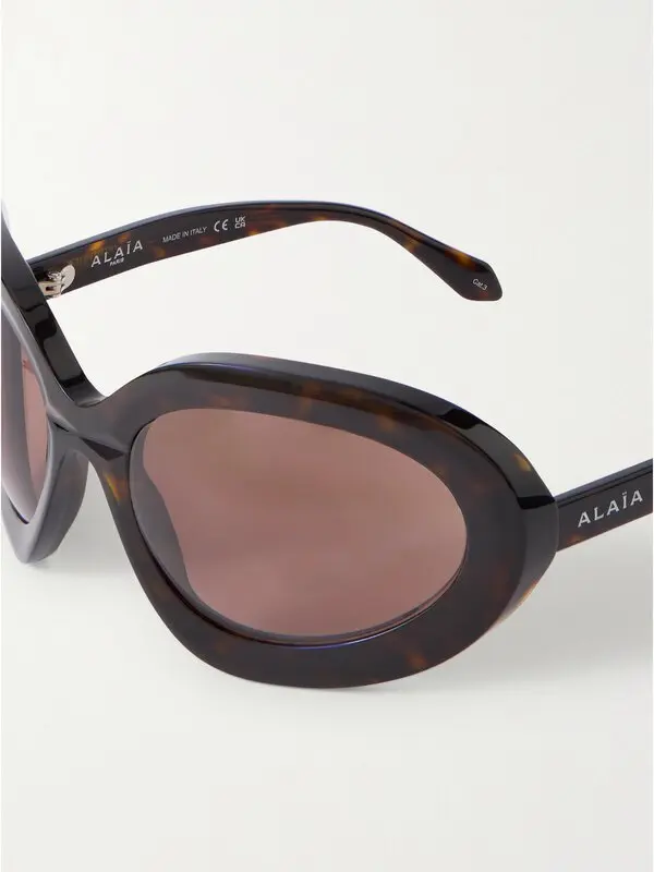 Alaïa Round-frame Sunglasses - Tortoiseshell
