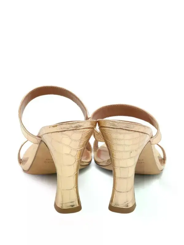 Paris Texas Croc-embossed Leather Block Heel Sandals