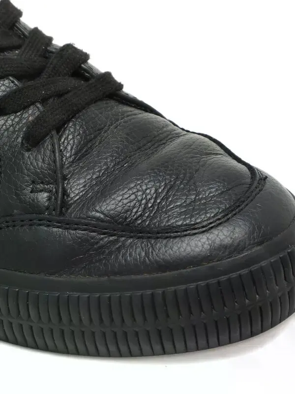 Off-White Leather Lace-up Sneakers With Striped Sole