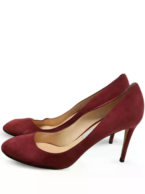 JIMMY CHOO Suede Almond Toe Stiletto Pumps