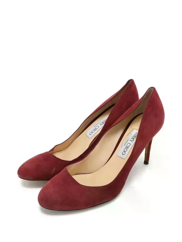 JIMMY CHOO Suede Almond Toe Stiletto Pumps