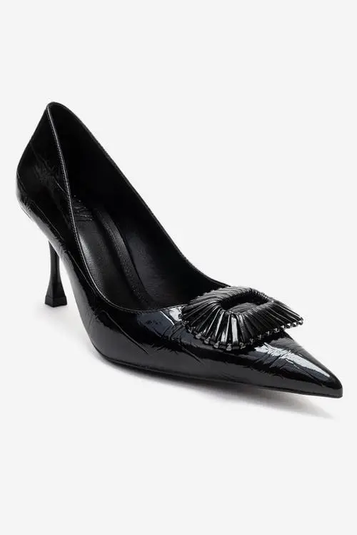 PROLOGUE SHOES Rebel Stiletto Pumps - Black Print