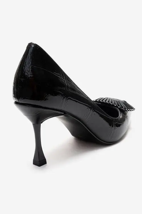 PROLOGUE SHOES Rebel Stiletto Pumps - Black Print