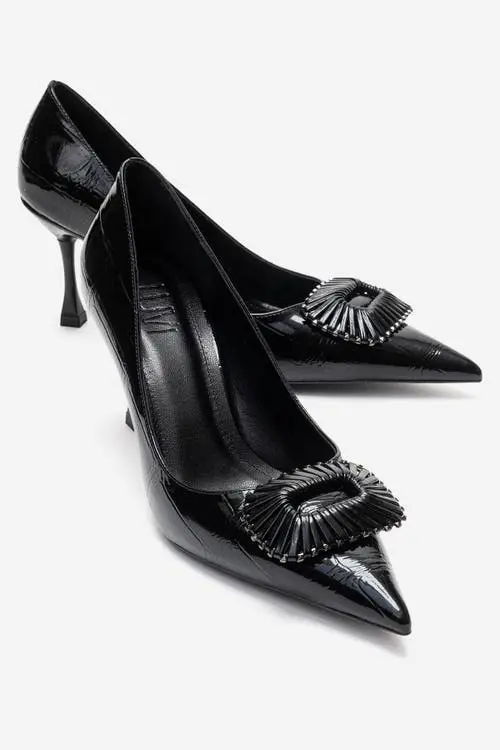 PROLOGUE SHOES Rebel Stiletto Pumps - Black Print