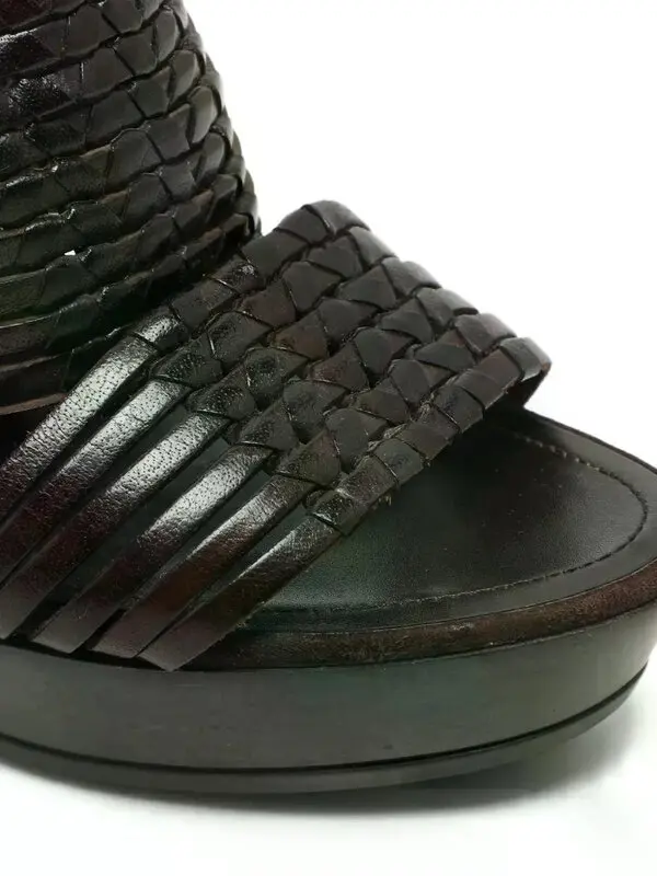 TOD'S Leather Block Heel Sandals