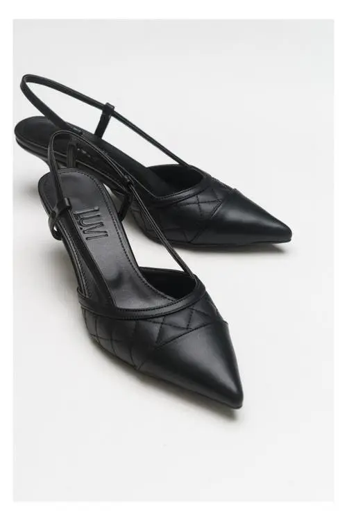 PROLOGUE SHOES Goodge Slingback Pointed Toe Pump - Black