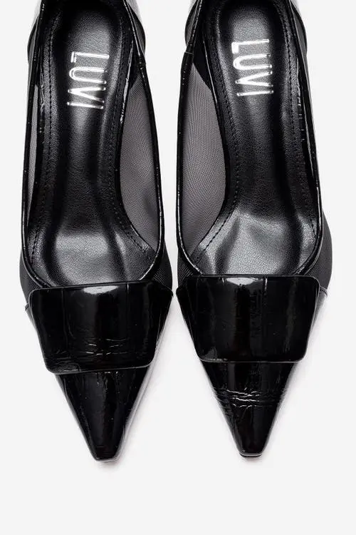 PROLOGUE SHOES Stiletto Pumps - Black Patent