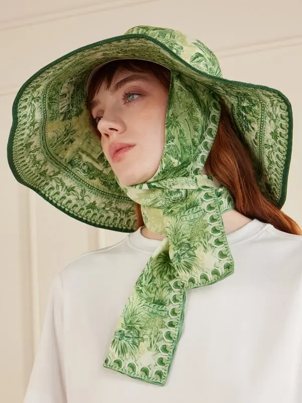 ALEMAIS Sara Printed Linen Sunhat