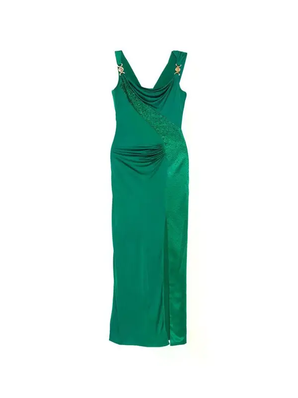 Versace Draped Gown With Medusa Hardware