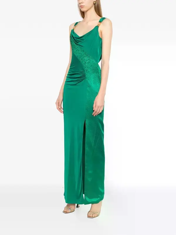 Versace Draped Gown With Medusa Hardware