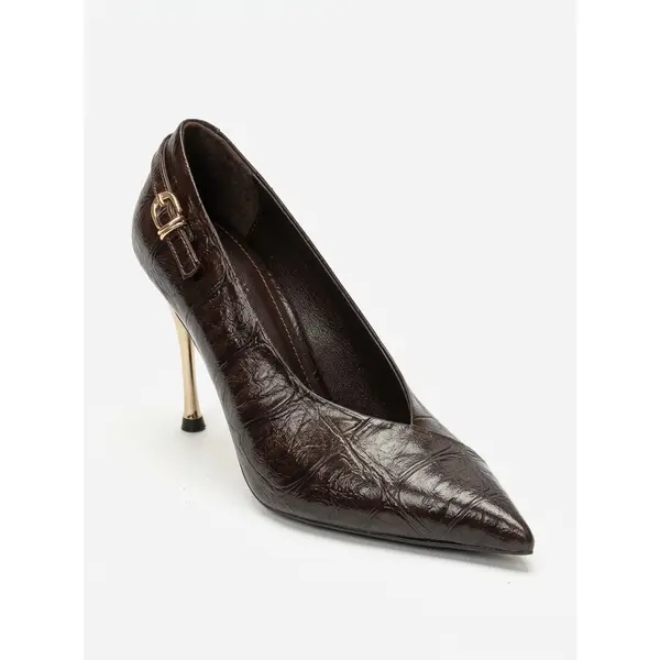 PROLOGUE SHOES Pointed-toe Stiletto Pumps - Brown Print