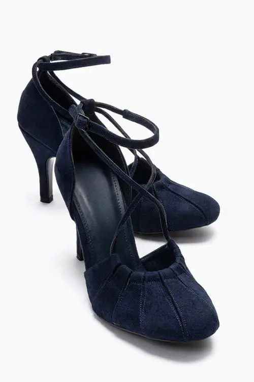 PROLOGUE SHOES Eliza Stiletto Pump - Navy Suede