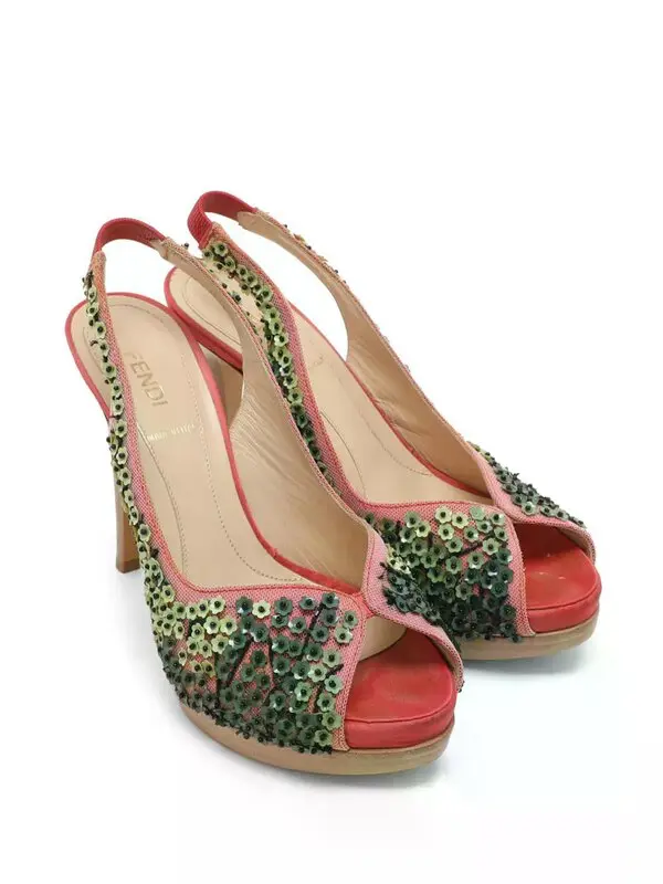 Fendi Mesh Embellished Sandals