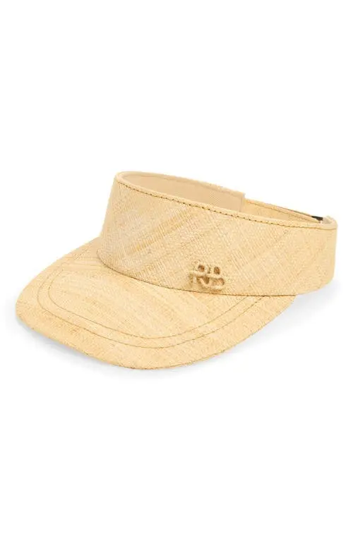 Ruslan Baginskiy Monogram Straw Visor - Natural Straw