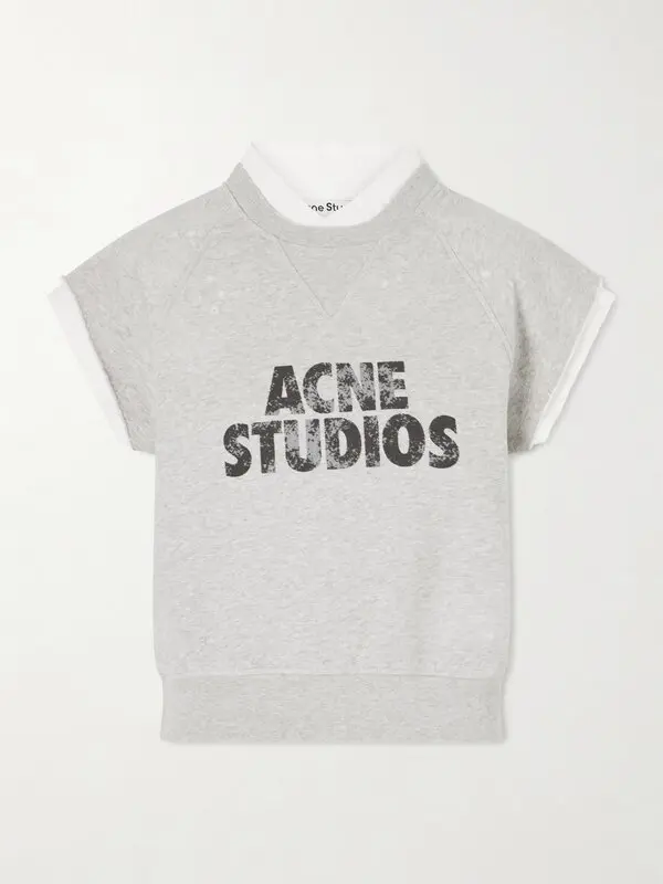 Acne Studios Printed Cotton-jersey Sweatshirt - Gray