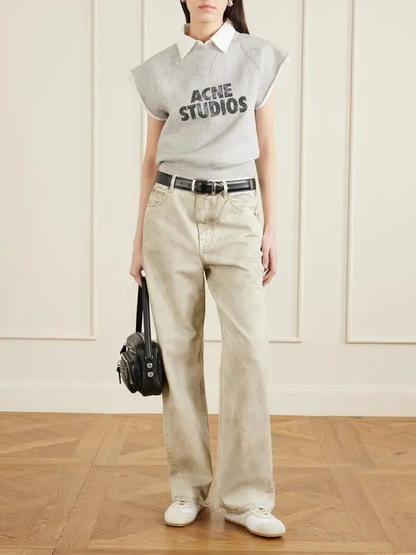 Acne Studios Printed Cotton-jersey Sweatshirt - Gray