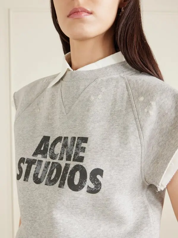Acne Studios Printed Cotton-jersey Sweatshirt - Gray
