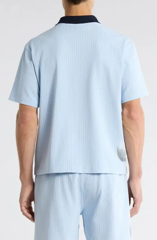 PLEASURES Pet Pinstripe Graphic Cotton Polo