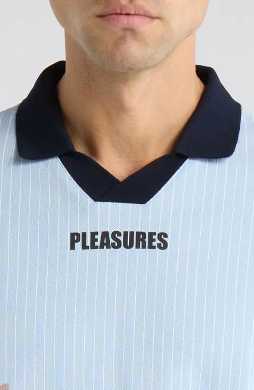 PLEASURES Pet Pinstripe Graphic Cotton Polo