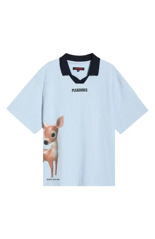 PLEASURES Pet Pinstripe Graphic Cotton Polo