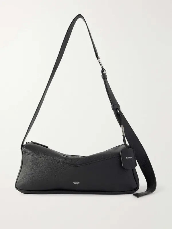 Max Mara Skippers Textured-leather Shoulder Bag - Black