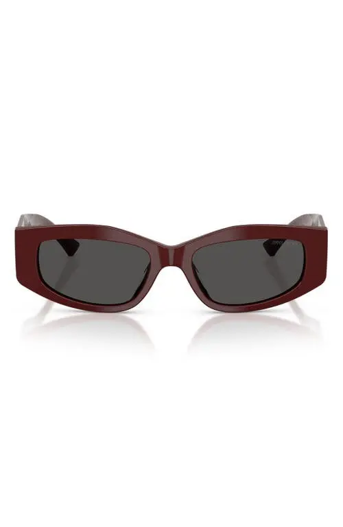 JIMMY CHOO 53mm Irregular Sunglasses - Cranberry/dark Grey