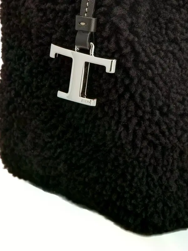 TOD'S Shearling Bucket Bag - Brown