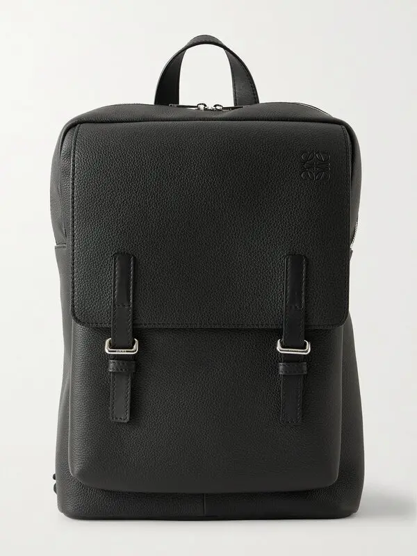 Loewe Military Full-grain Leather Backpack - Black