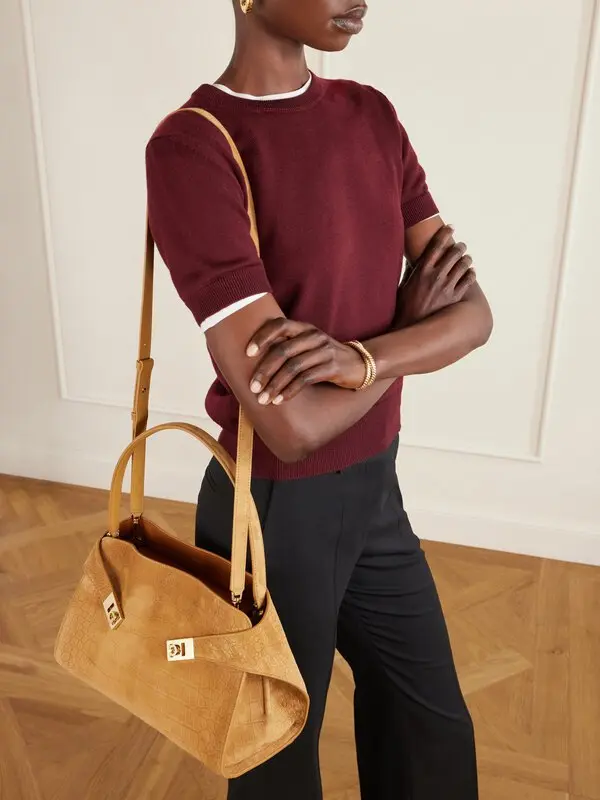 FERRAGAMO Hug Small Embellished Tote - Brown