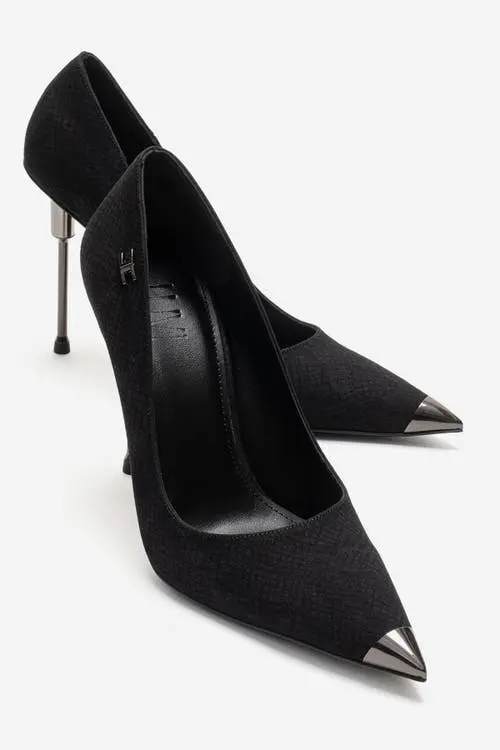 PROLOGUE SHOES Carlas Stiletto Pump - Black Pattern