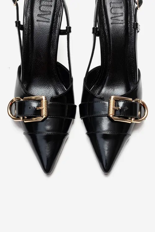 PROLOGUE SHOES Noen Buckle Stiletto Pumps - Black