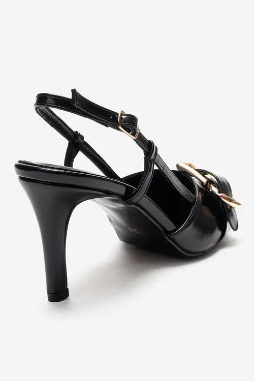 PROLOGUE SHOES Noen Buckle Stiletto Pumps - Black