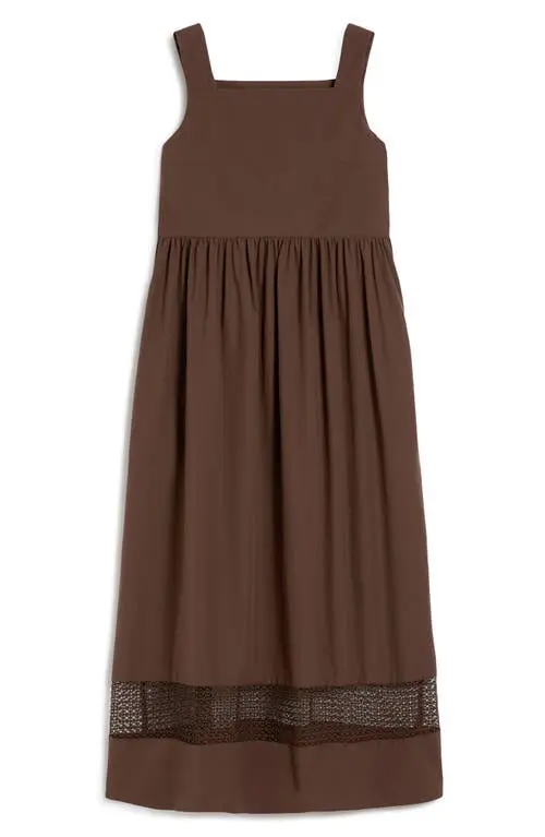 Max Mara Gola Lace Inset Cotton Dress - Chocolate