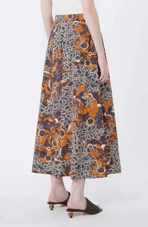 Max Mara Paisley Floral Cotton Skirt
