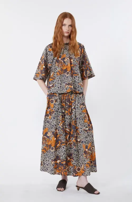 Max Mara Paisley Floral Cotton Skirt