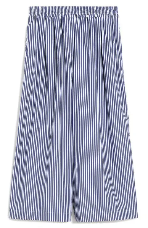 Max Mara Ottone Stripe Cotton Wide Leg Crop Pants