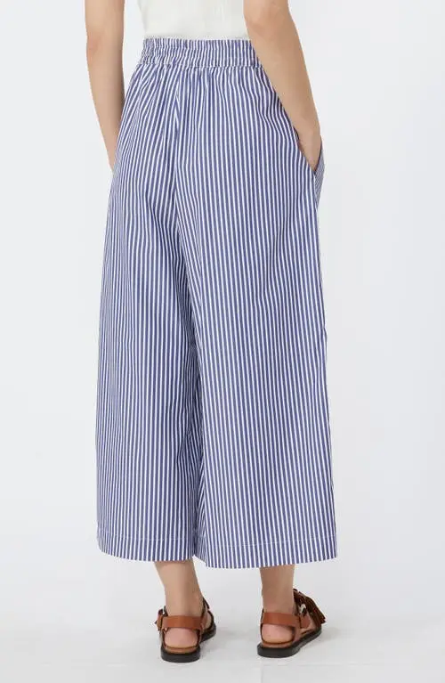 Max Mara Ottone Stripe Cotton Wide Leg Crop Pants