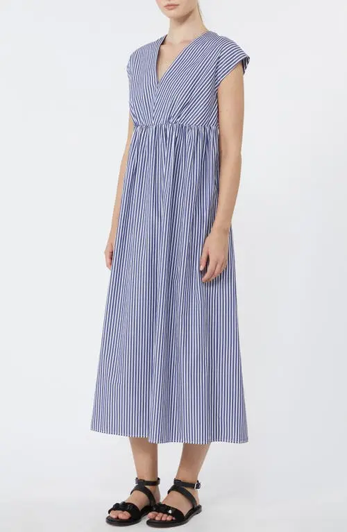 Max Mara Molo Stripe Cotton Dress - Navy